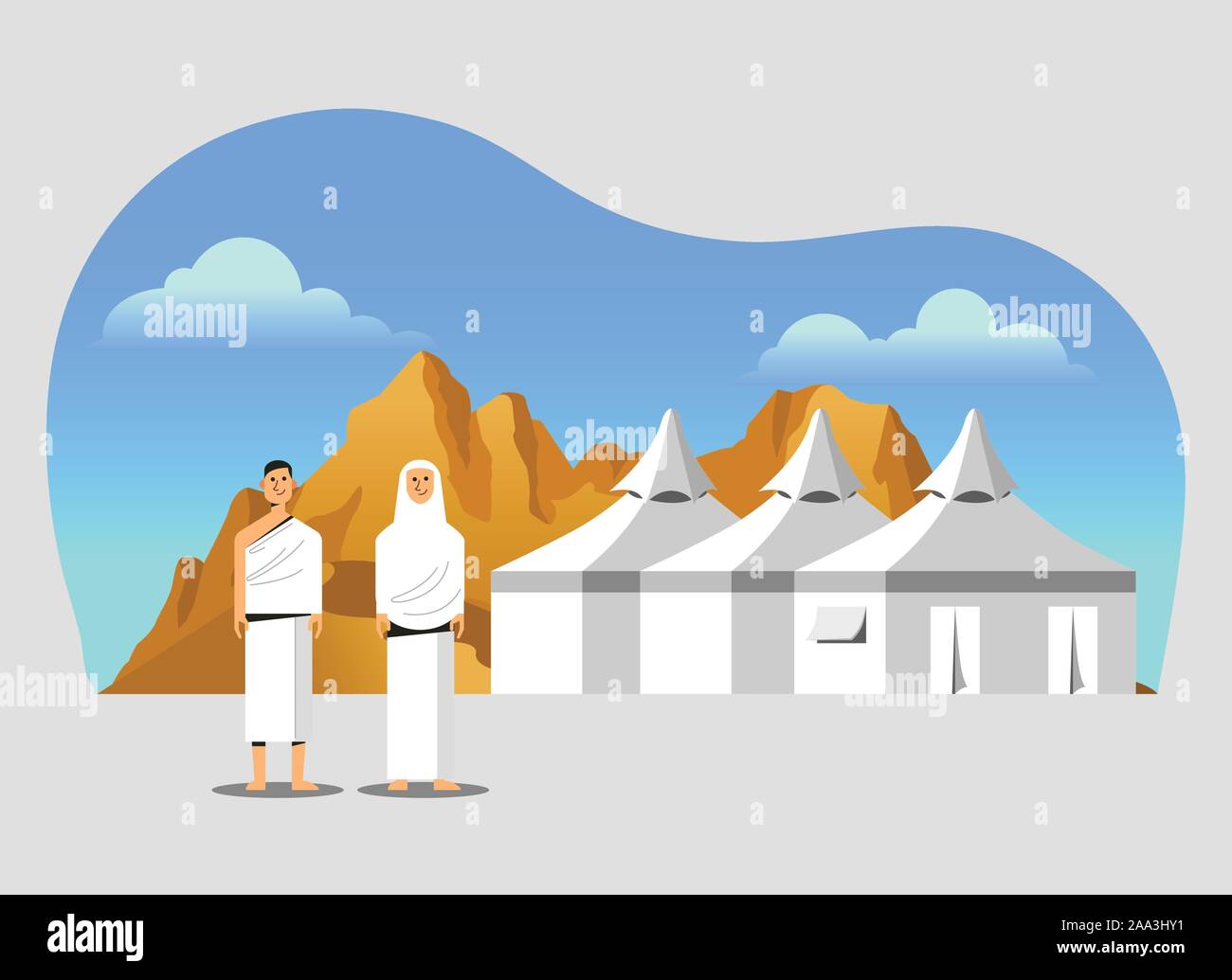 Pilgrims hajj mina Stock Vector Images - Alamy