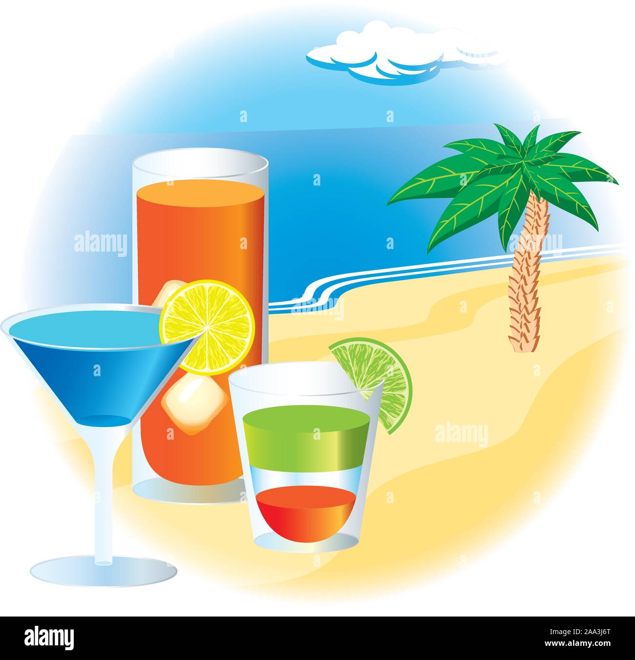 Cocktail palm tree Cut Out Stock Images & Pictures - Alamy