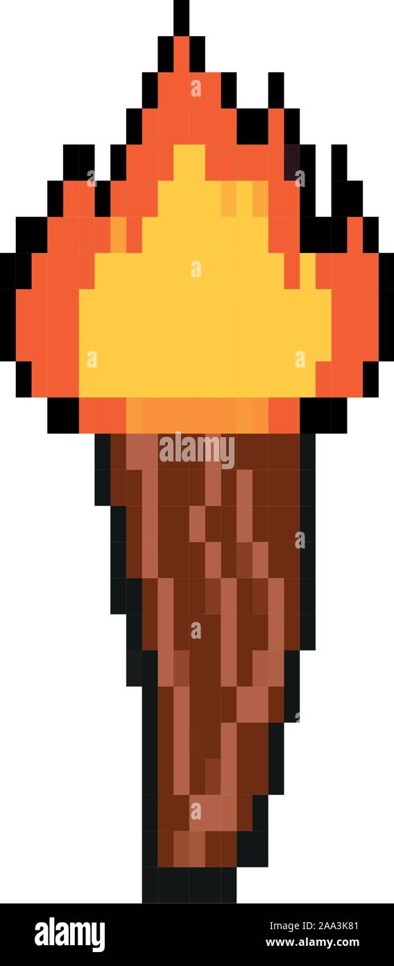 torch flame 8 bits pixelated style icon Stock Vector Image & Art - Alamy