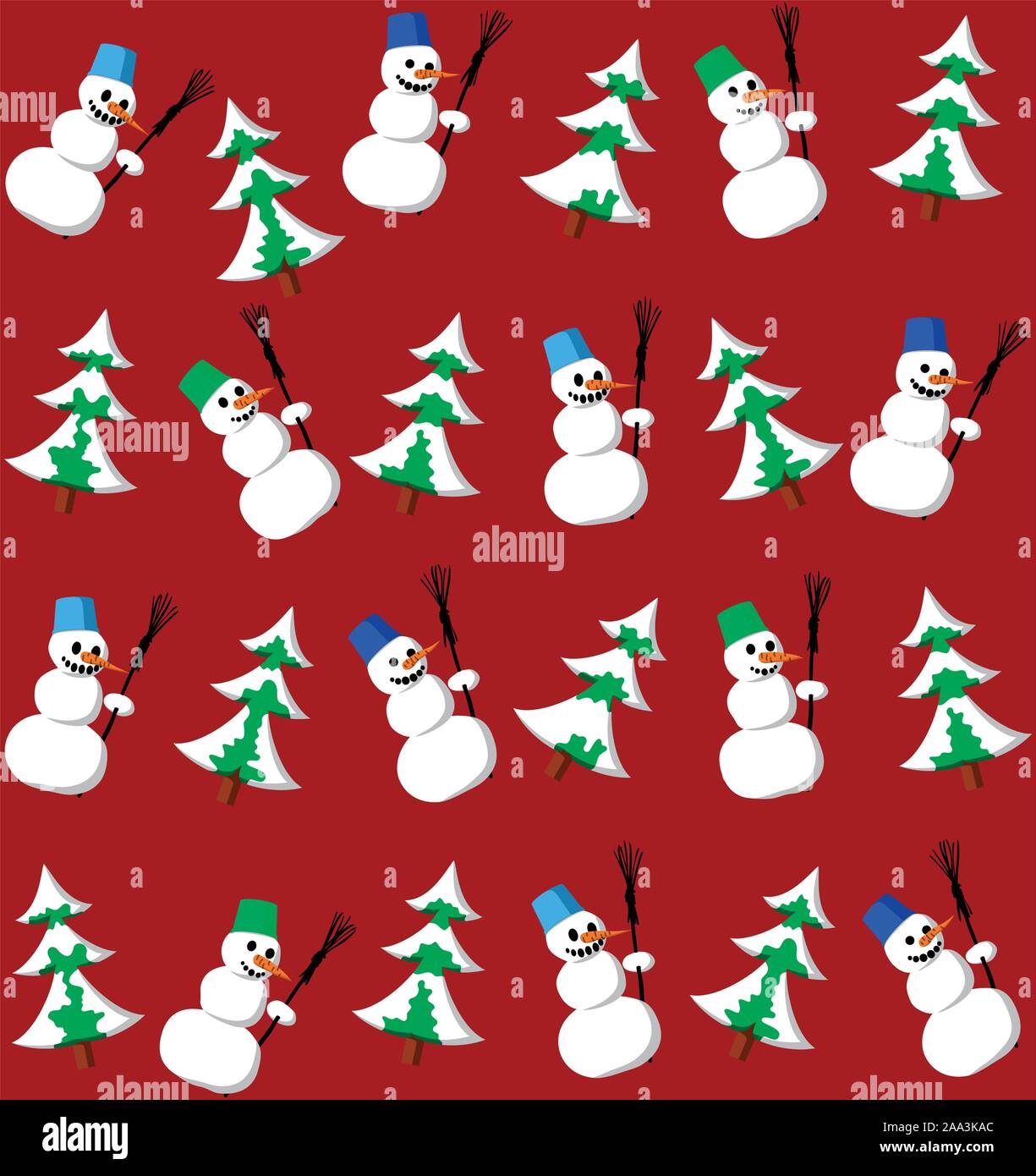 Snowman christmas tree pattern Stock Vector Images - Alamy
