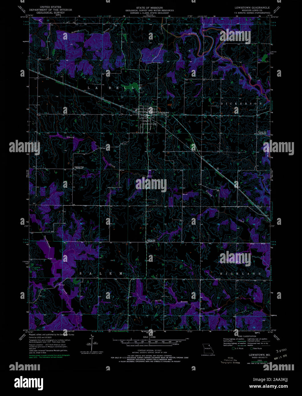 Map of lewistown missouri hi-res stock photography and images - Alamy