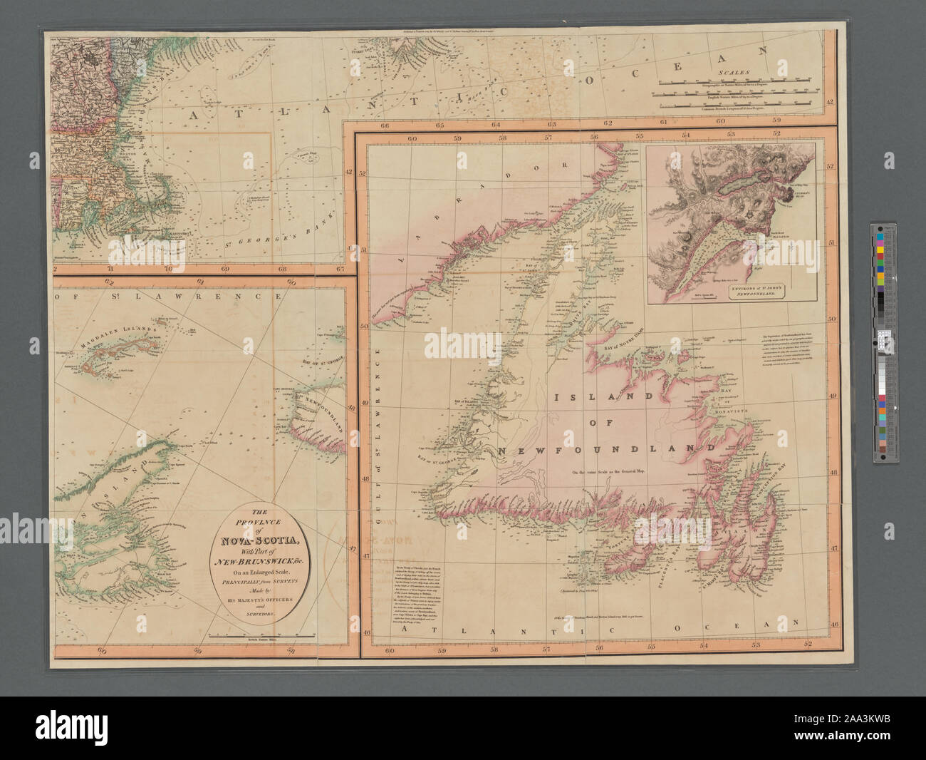 Relief shown by hachures and depths shown by soundings. Map borders ...
