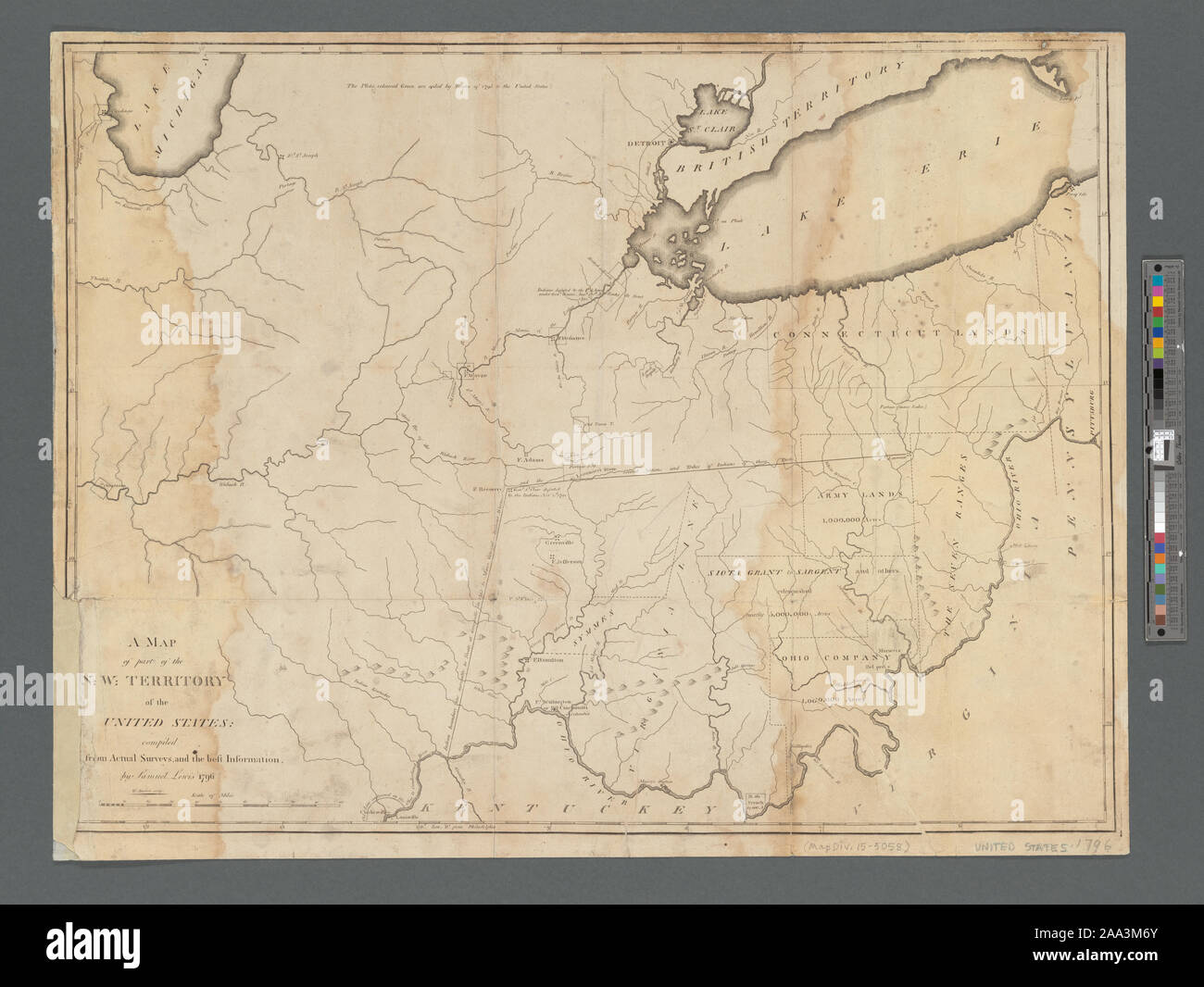 Relief shown pictorially. Identifies individual land grants in area ...