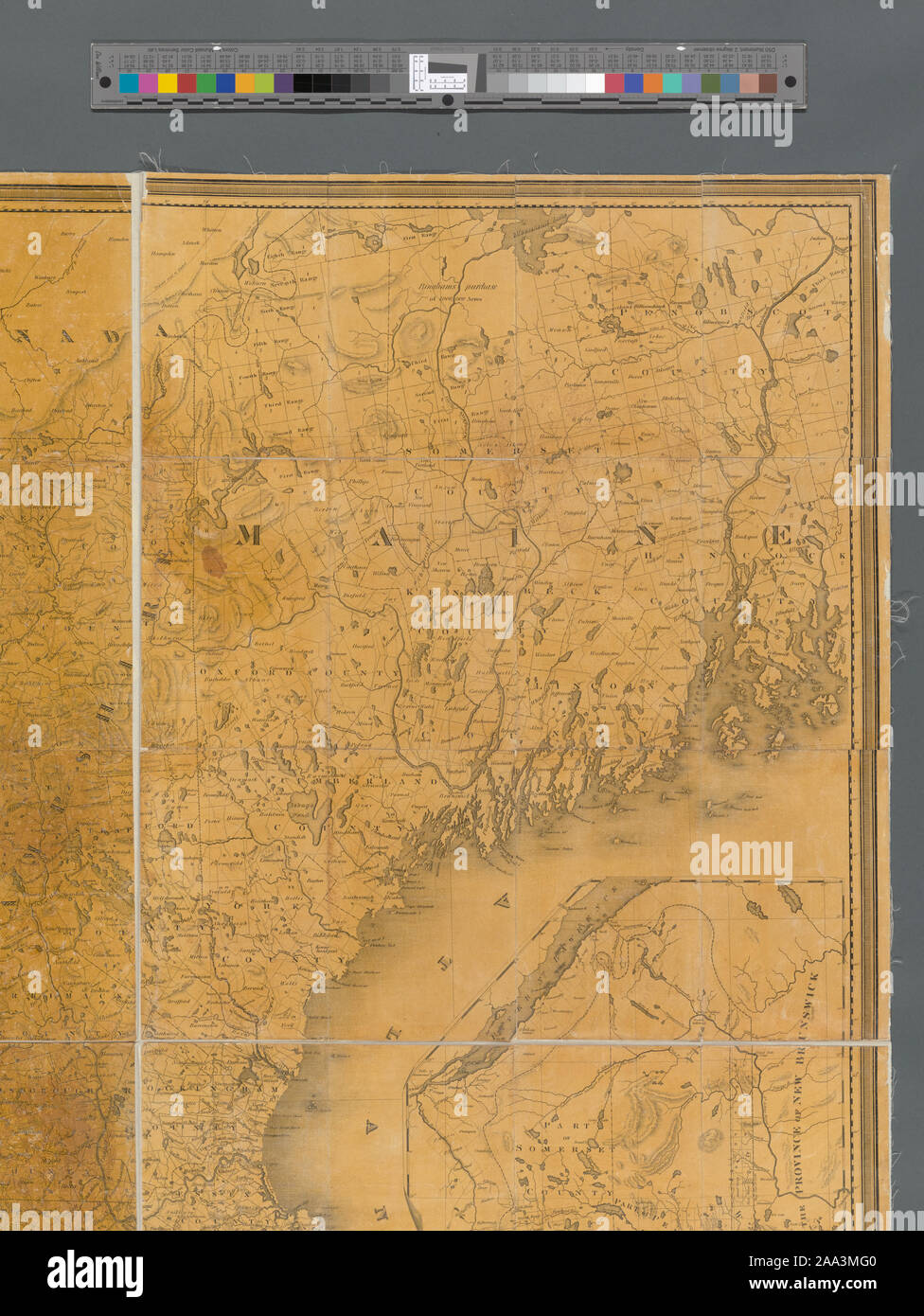 Relief shown by hachures. Inset: Northern & eastern part of Maine and ...