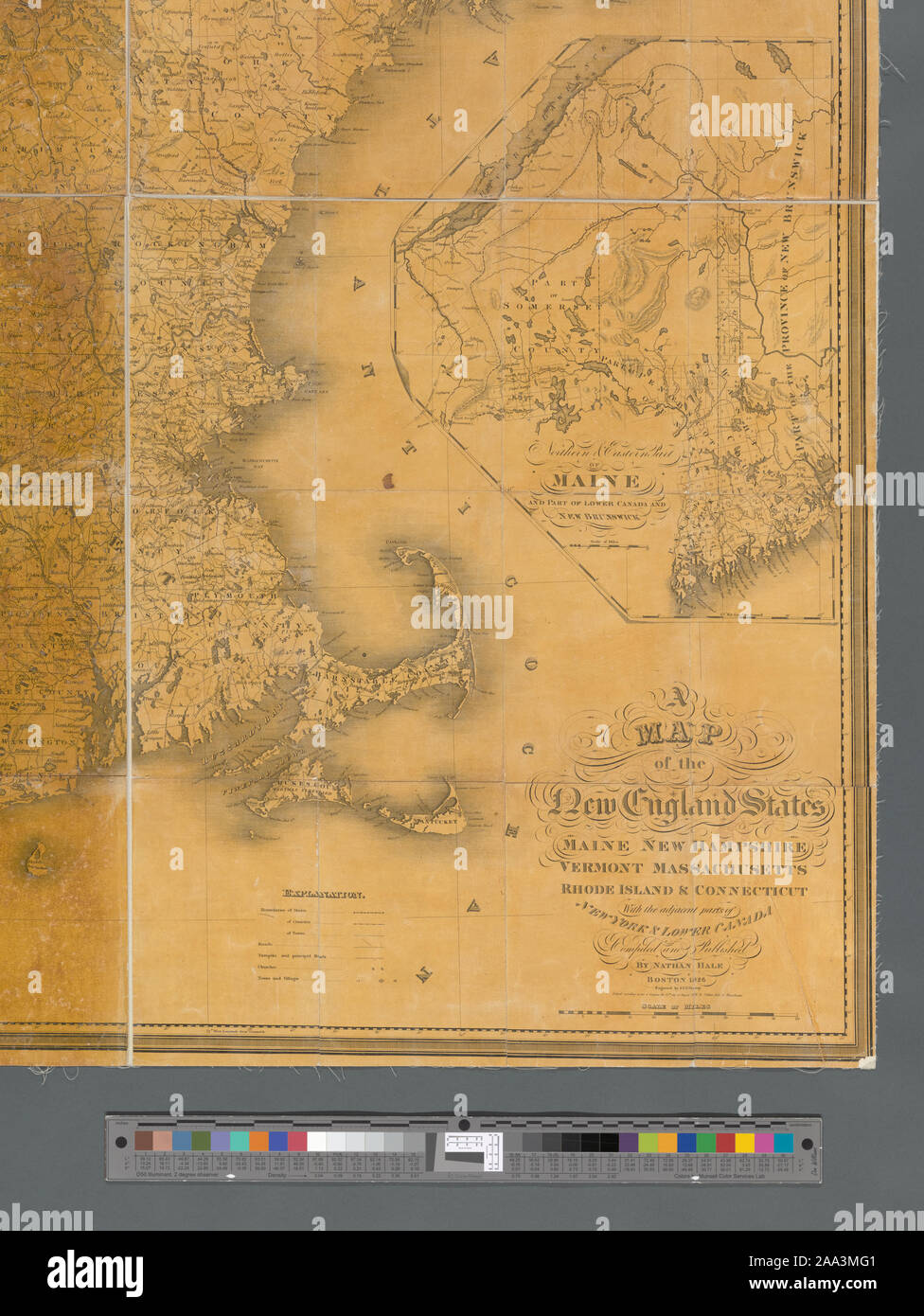 Relief shown by hachures. Inset: Northern & eastern part of Maine and ...