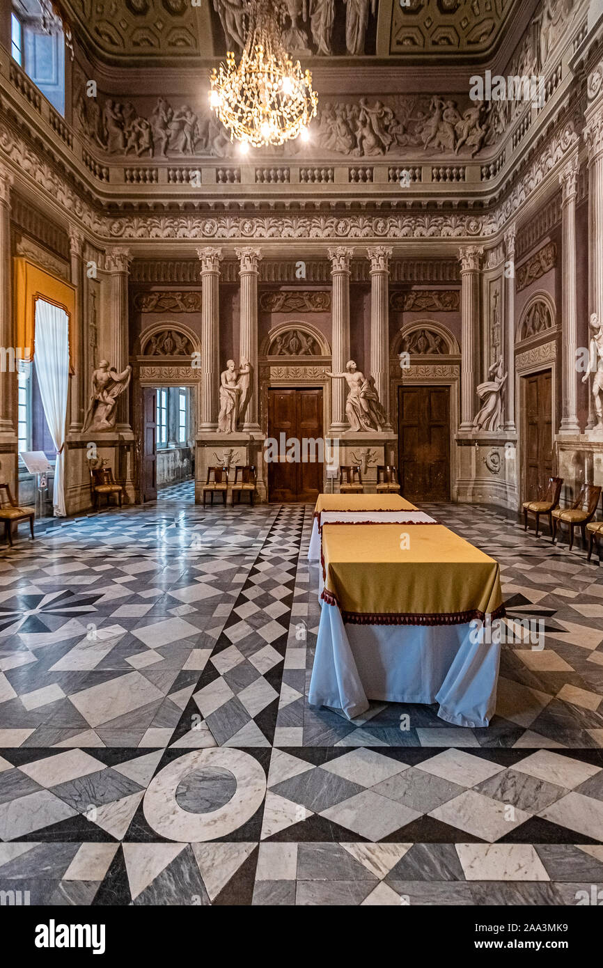 Italy Piedmont Langhe Govone The Castle - Hall of Honor Stock Photo - Alamy