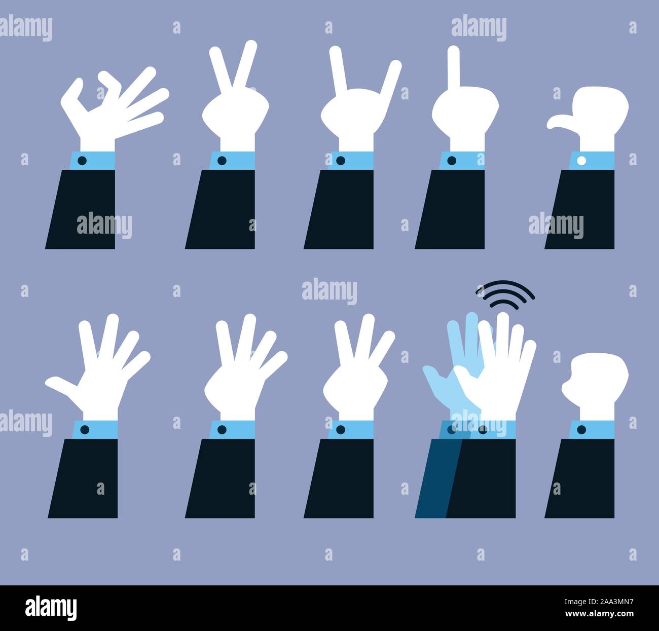 Vector collection set of flat hand gesture Stock Vector Image & Art - Alamy