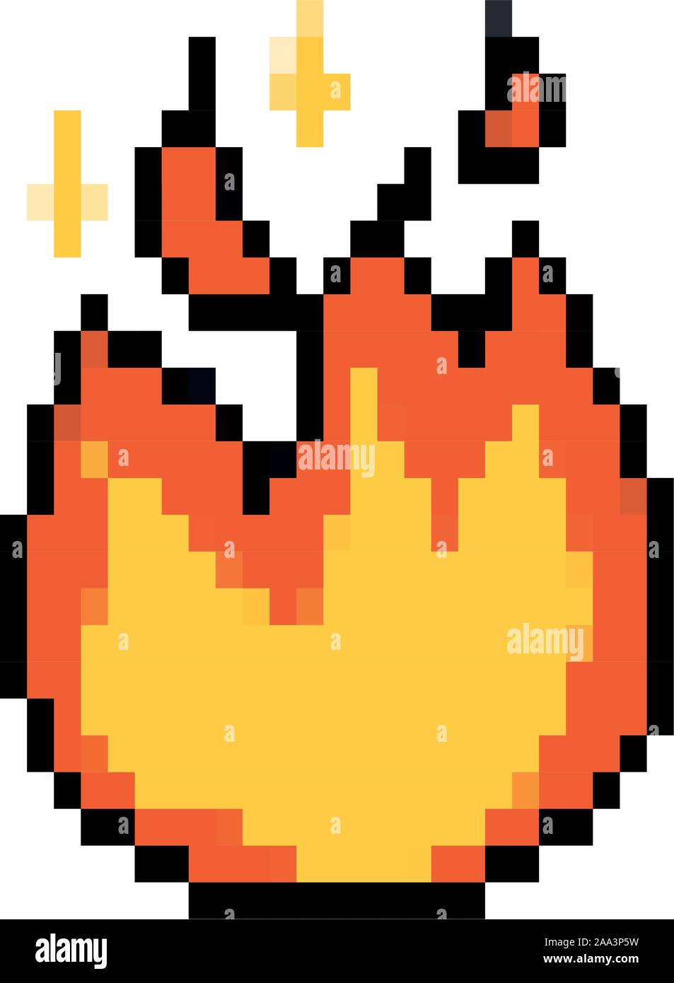 fire flame 8 bits pixelated style icon Stock Vector Image & Art - Alamy
