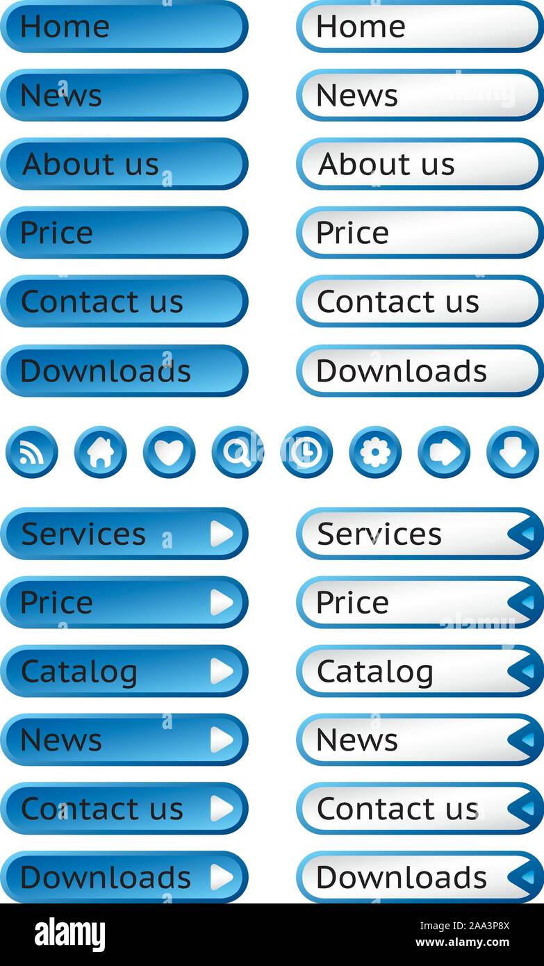 Set of web buttons Stock Vector Image & Art - Alamy