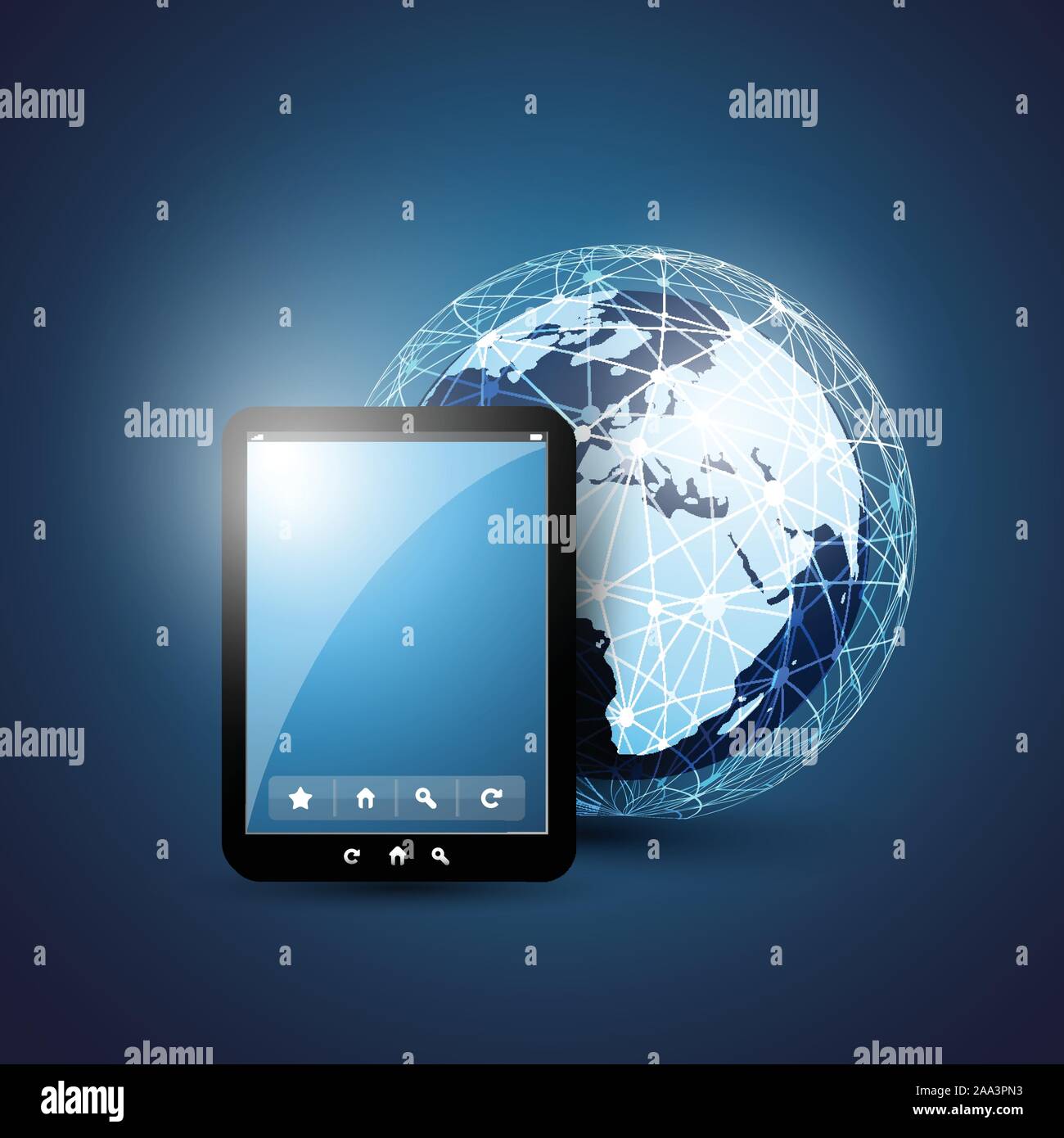 Tablet computer blue cover Stock Vector Images - Alamy