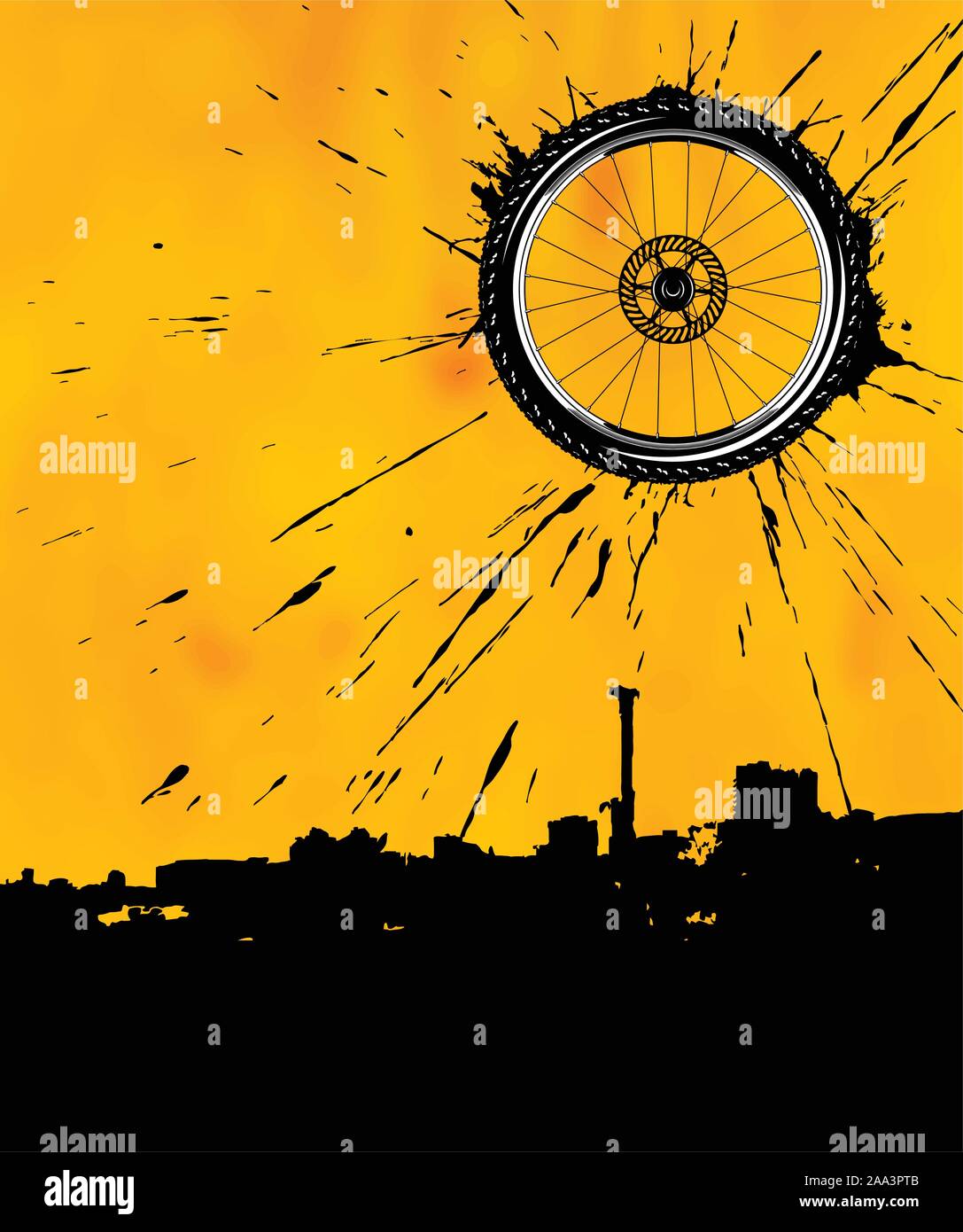 Bike wheel as the sun Stock Vector Image & Art - Alamy