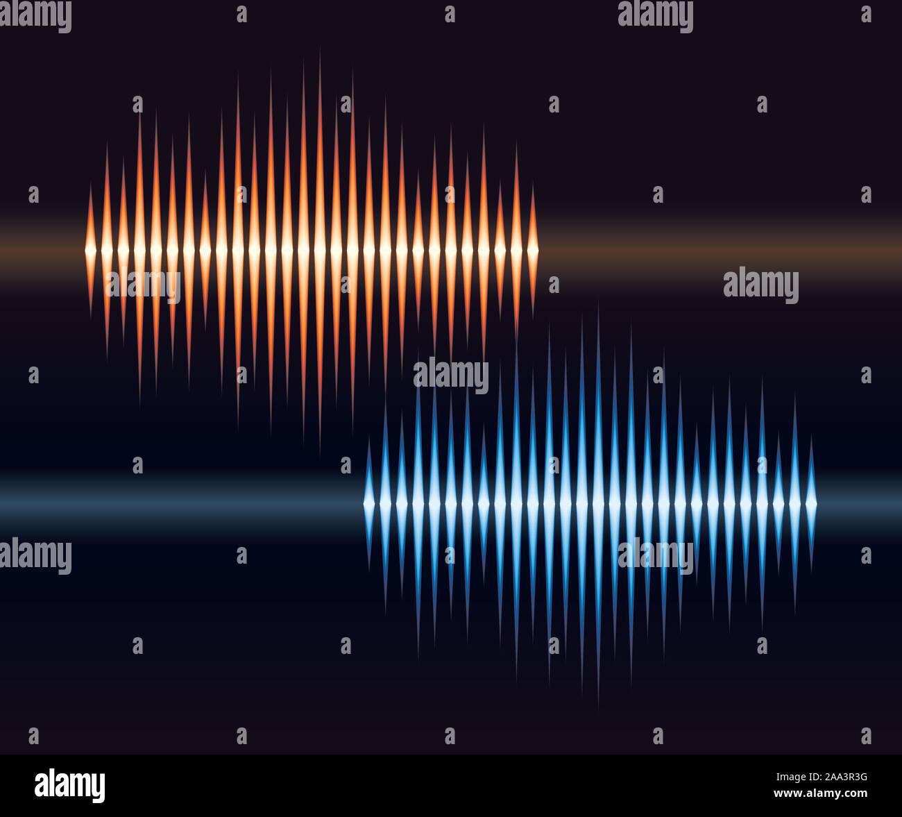 Blue and orange stereo waveform Stock Vector Image & Art - Alamy