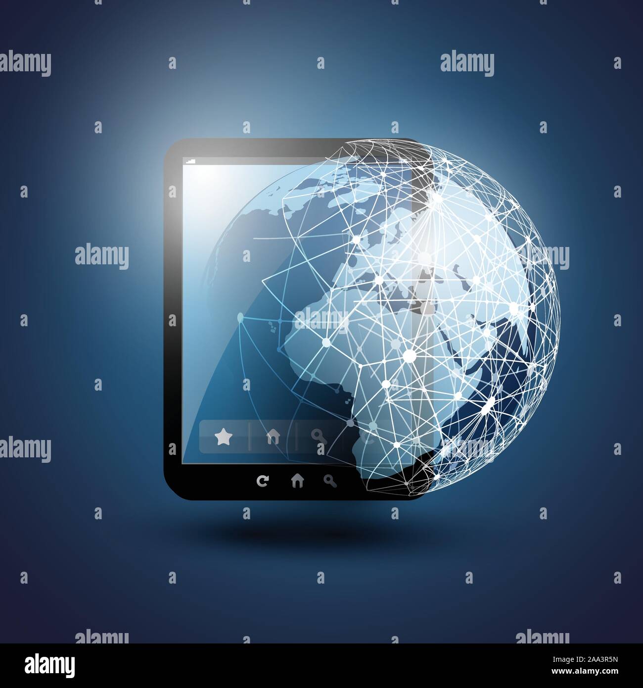 Tablet computer blue cover Stock Vector Images - Alamy