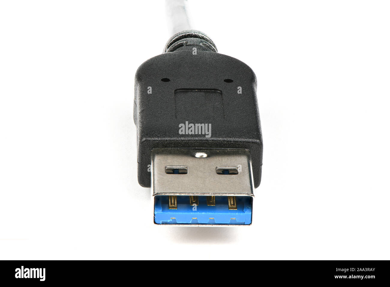 Closeup USB cable isolated on white. High resolution photo. Full depth ...