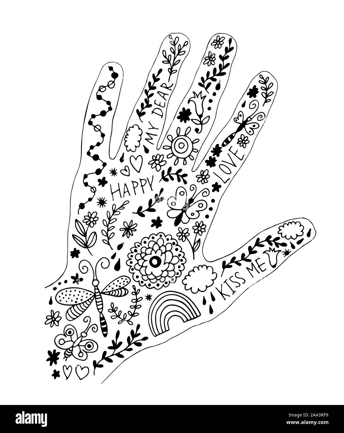 Vector floral elements in Black and White Stock Photos & Images - Alamy