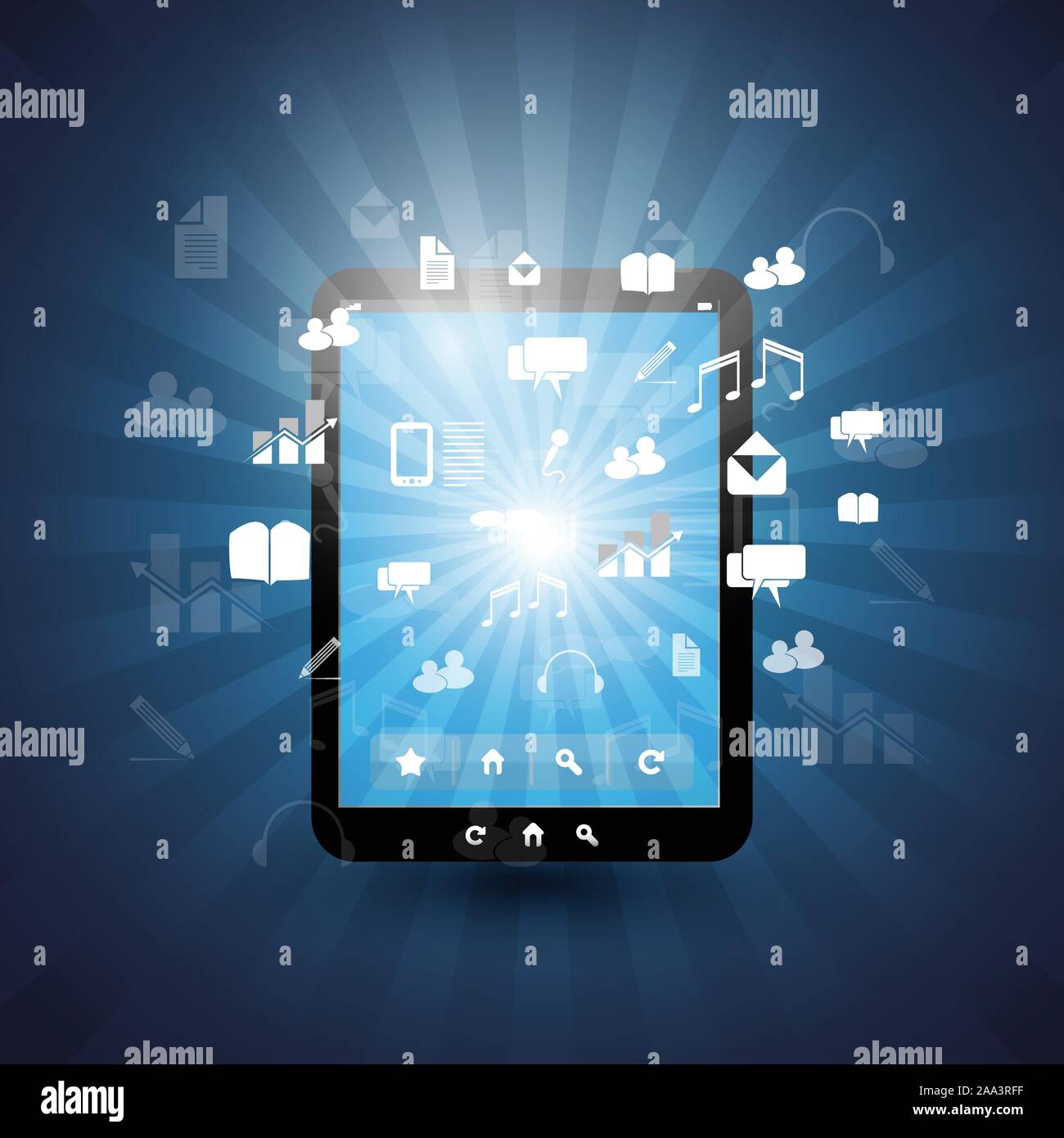 Tablet computer blue cover Stock Vector Images - Alamy