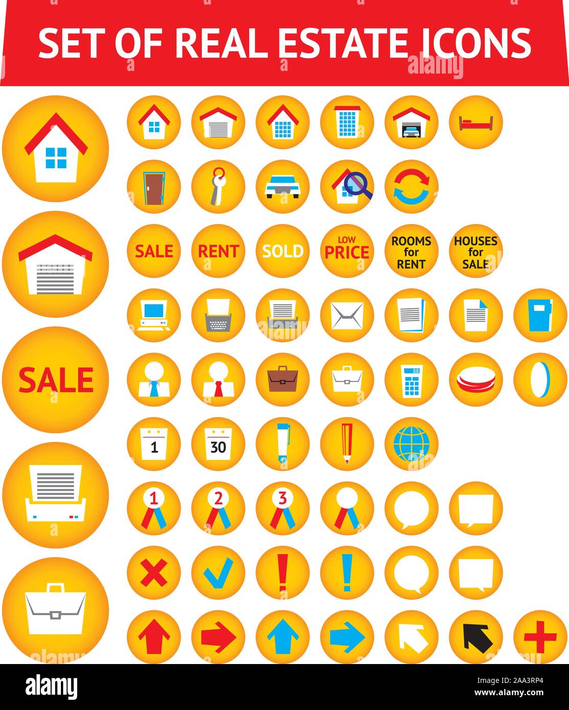 Set of 56 real estate icons Stock Vector Image & Art - Alamy