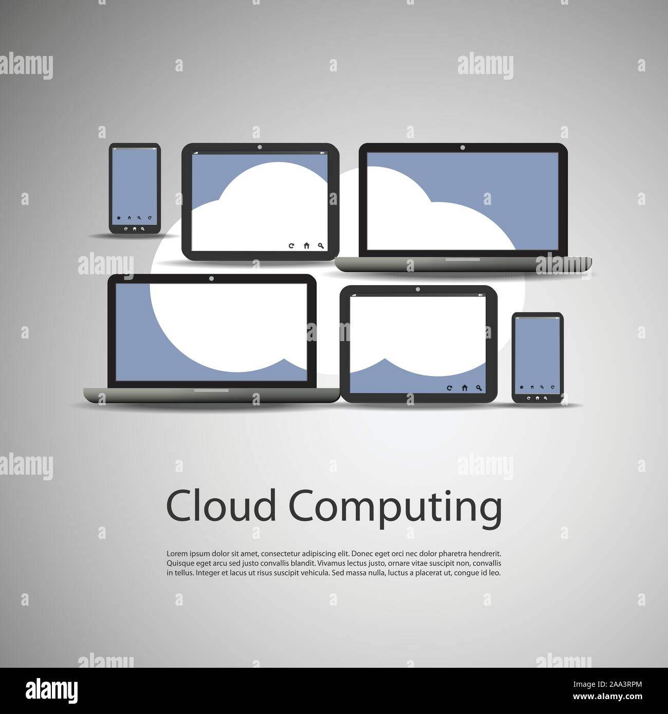 Colorful Cloud Computing Concept Design for Business and IT with Big ...