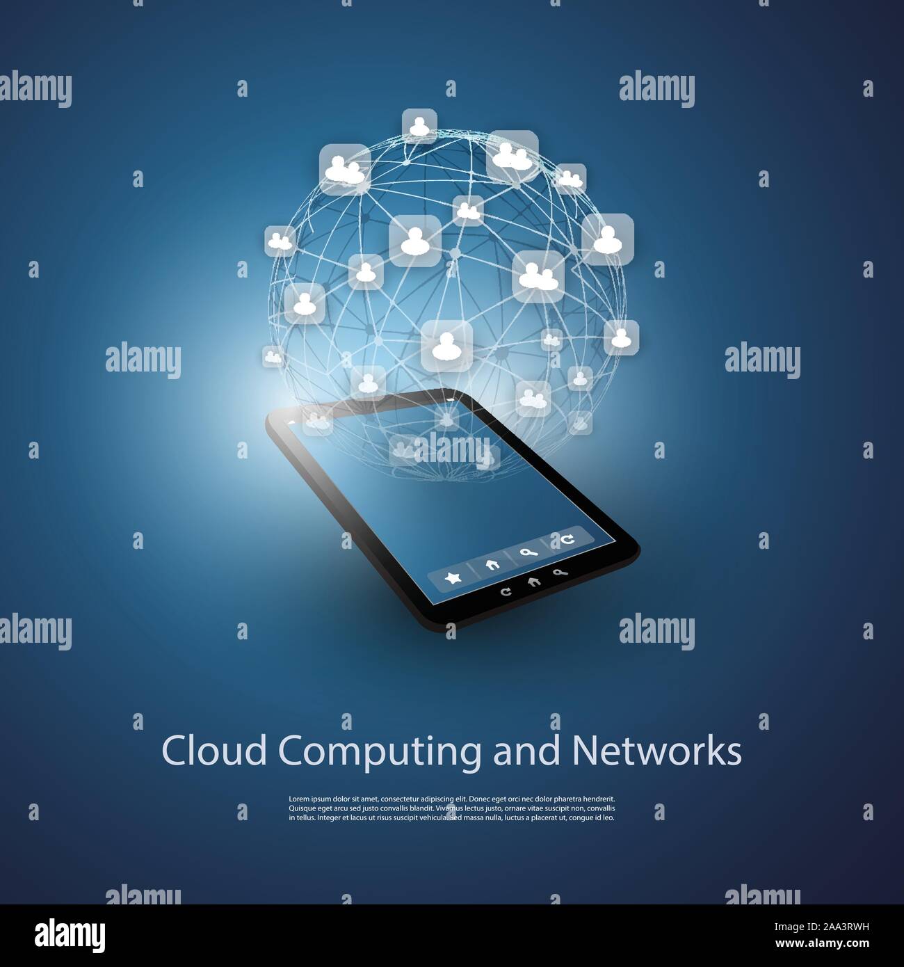Social Networks, Global Cloud Technology or Informatics Concept Design ...