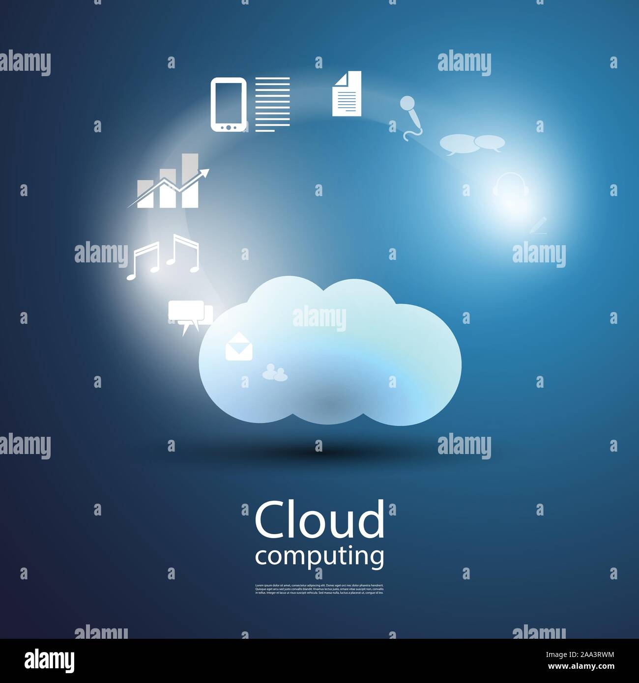 Cloud Computing and Global Networks Concept Creative Design with Cloud ...