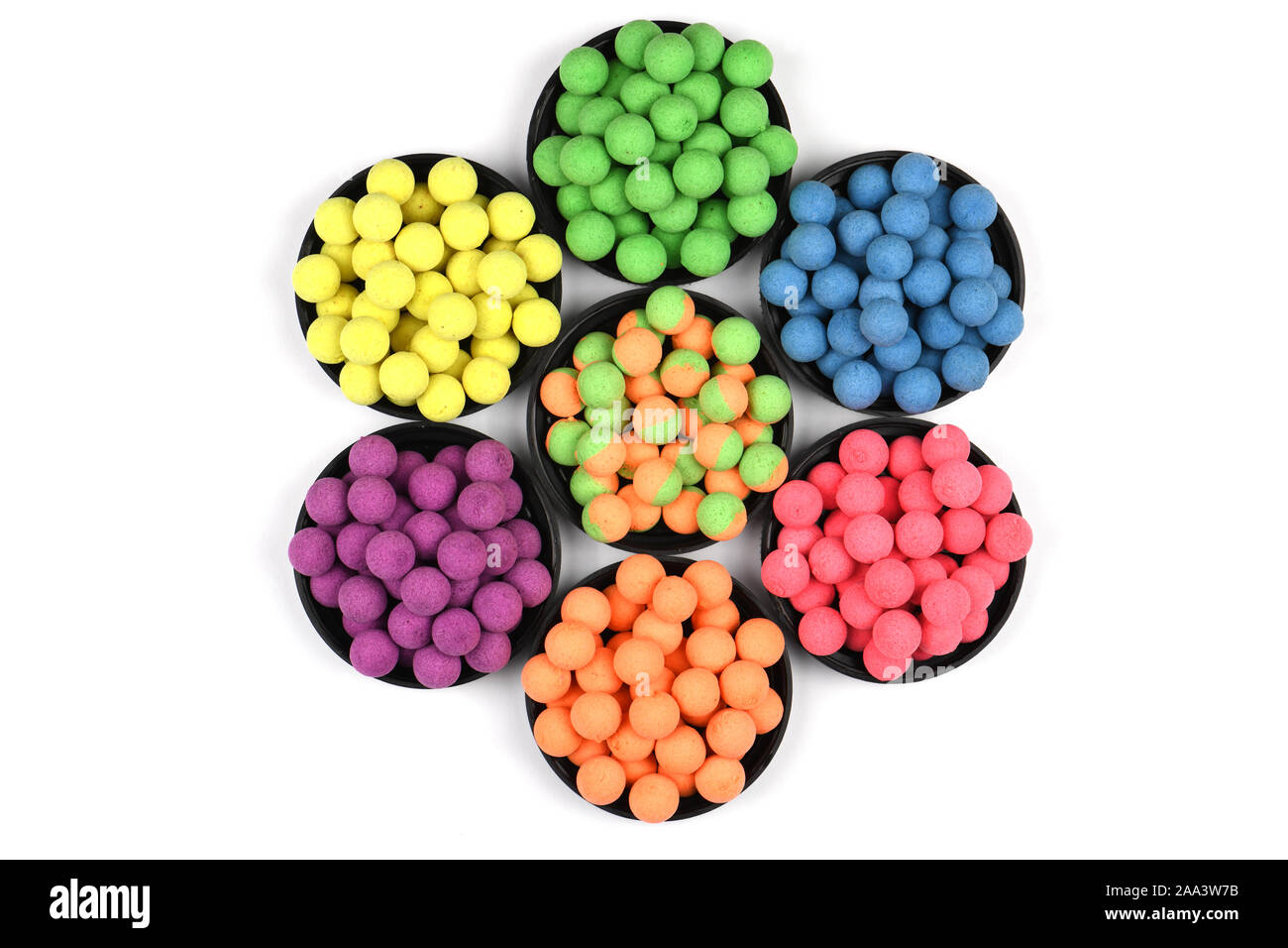 Boilies, fishing baits for carp isolated on white background. High ...