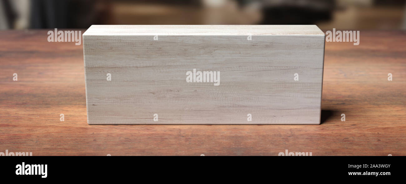 Reservation concept. Reserved wood block sign blank template on a table ...