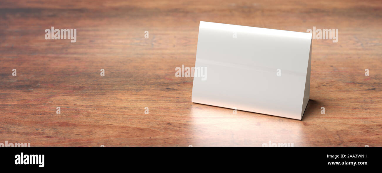 Reservation concept. Table tent blank, reserved card sign template ...