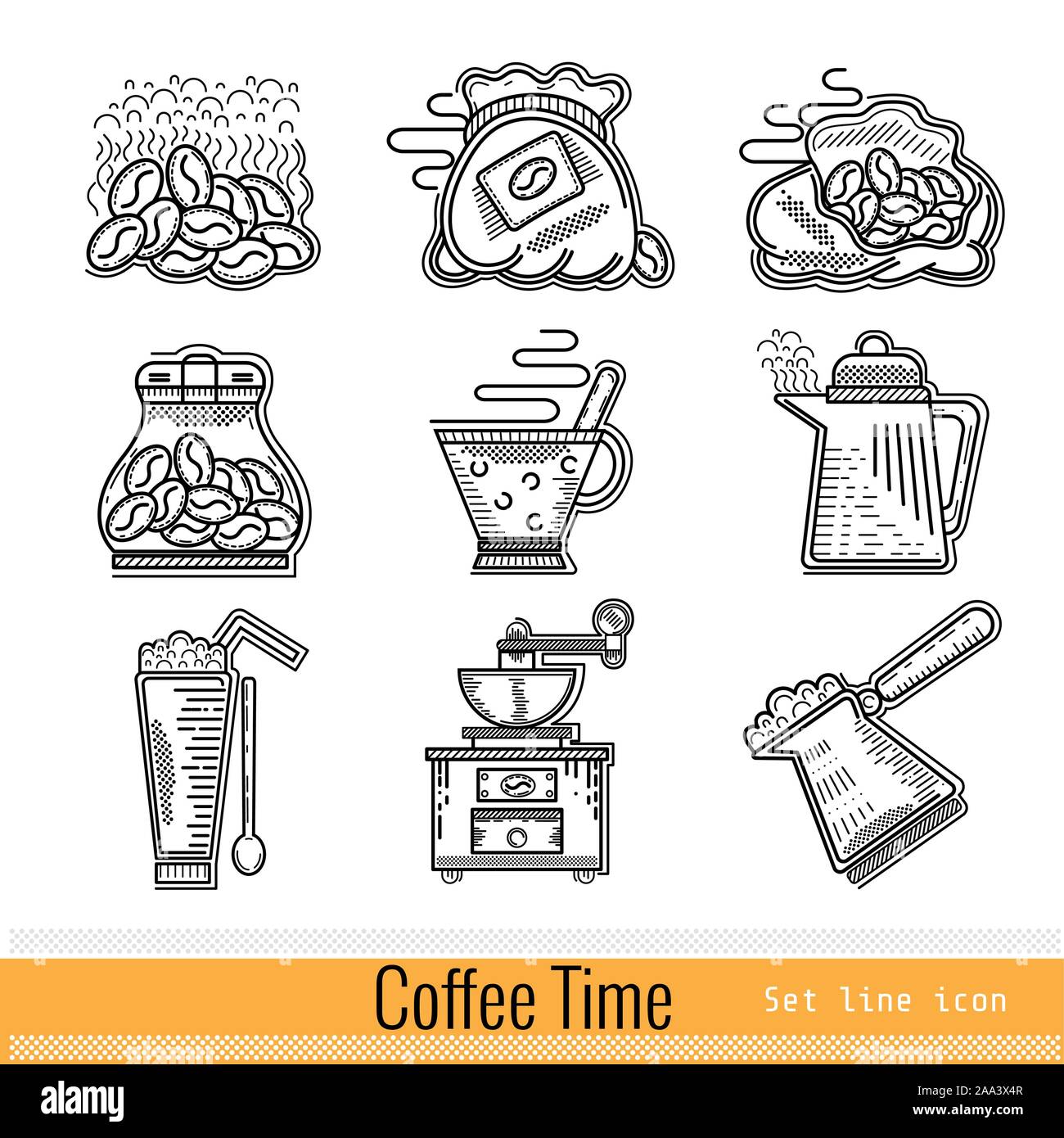 Glass pot coffee pictogram hi-res stock photography and images - Alamy