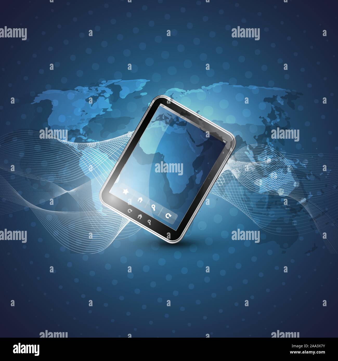 Blue Abstract Technology Illustration, Cloud Computing Concept Design ...