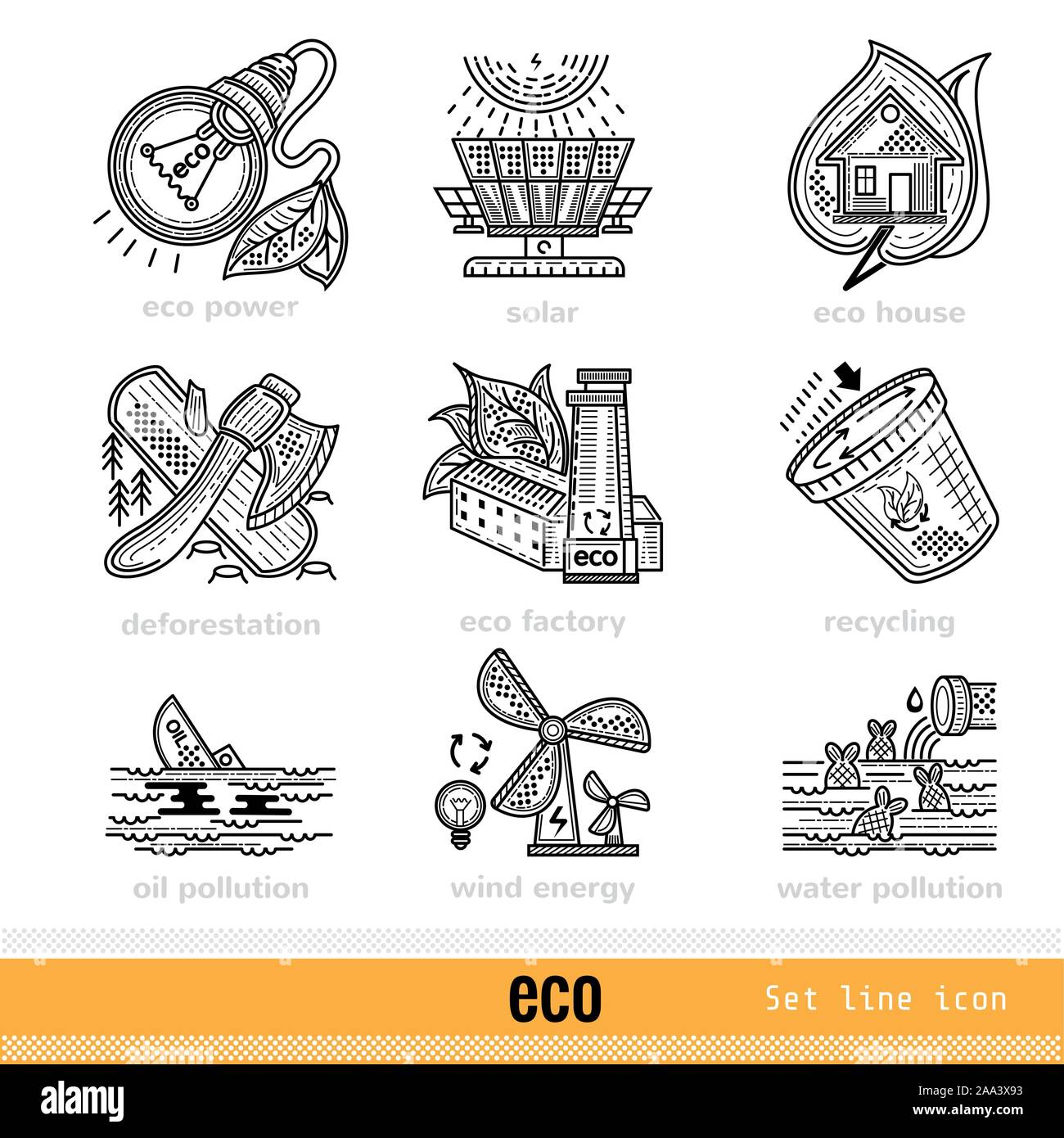 Set of Eco Outline Web Icons Stock Vector Image & Art - Alamy