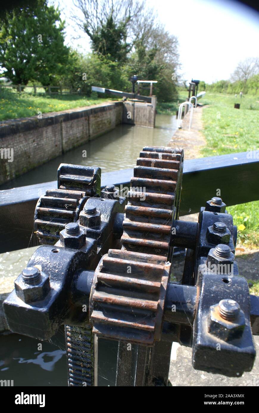canal Lock gate, inland waterway Stock Photo - Alamy