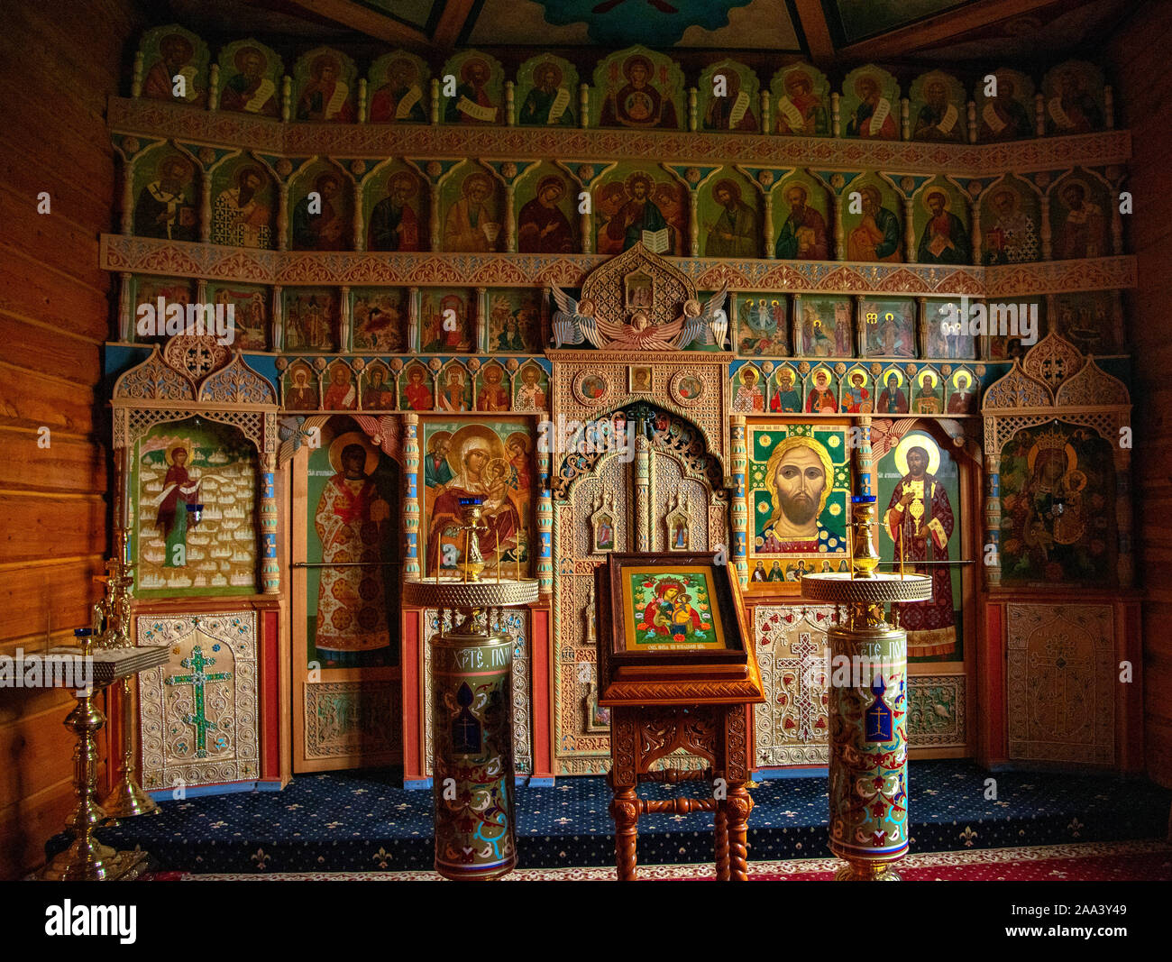 The interior of the Church, the canonical Orthodox iconostasis Stock Photo - Alamy