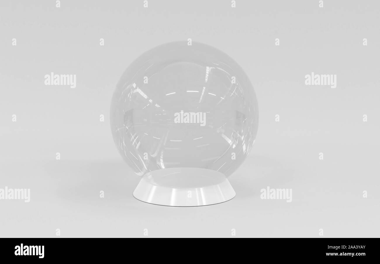 glass ball dome snow sphere for product presentation 3d render ...