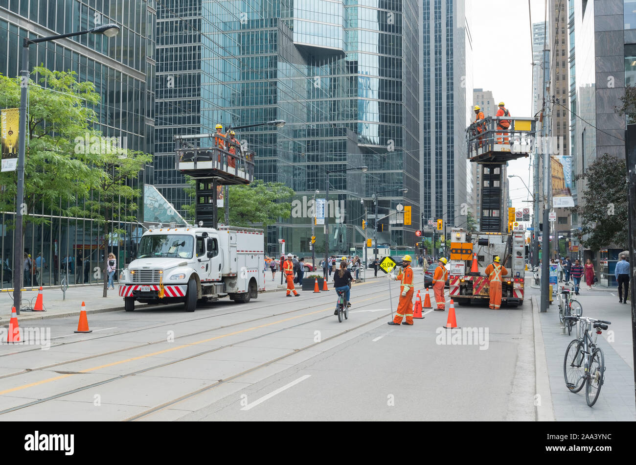 Workmen, King Street West, Toronto, Canada Stock Photo - Alamy