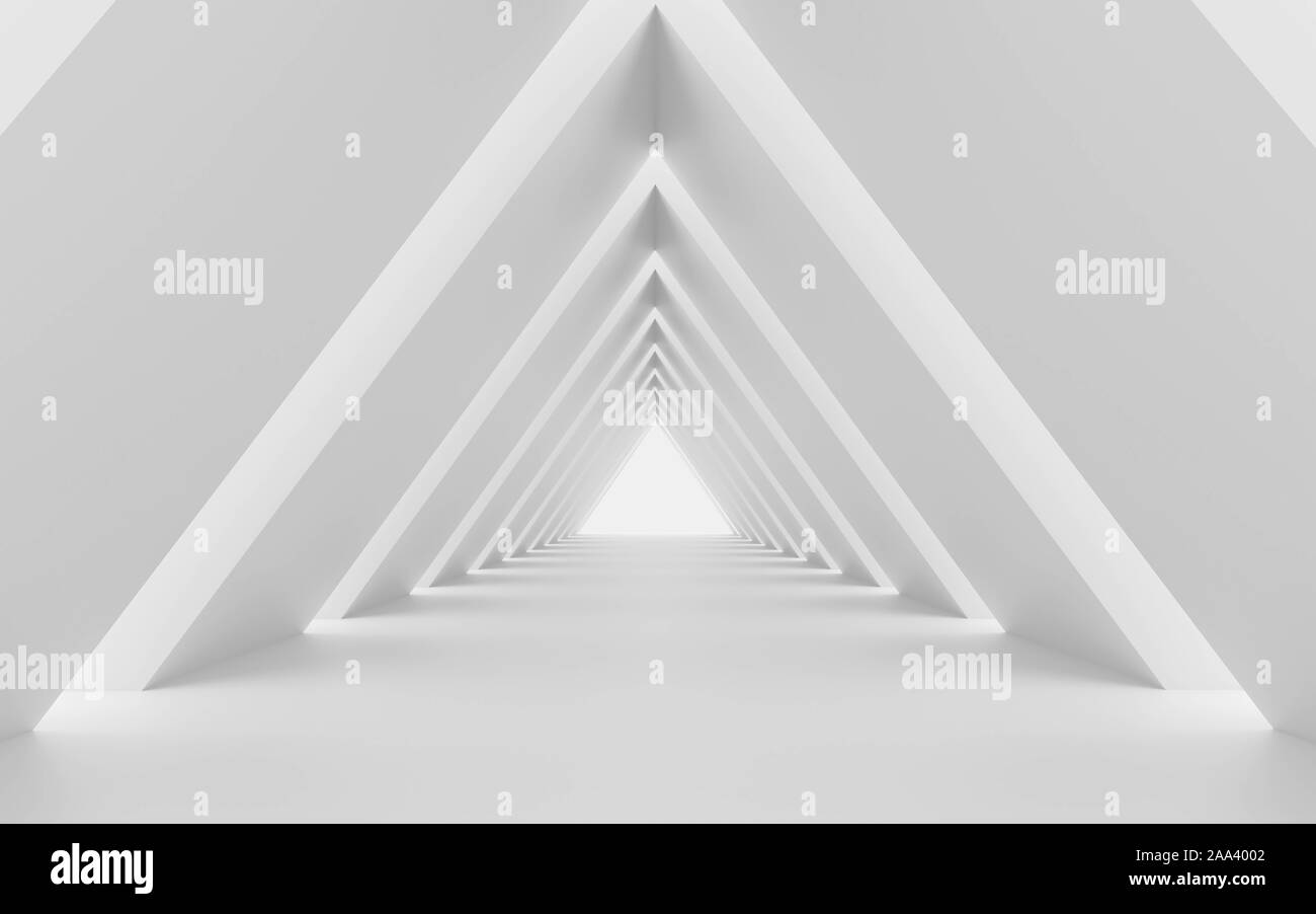 Generic architectural elements white modern triangular shaped room 3d ...