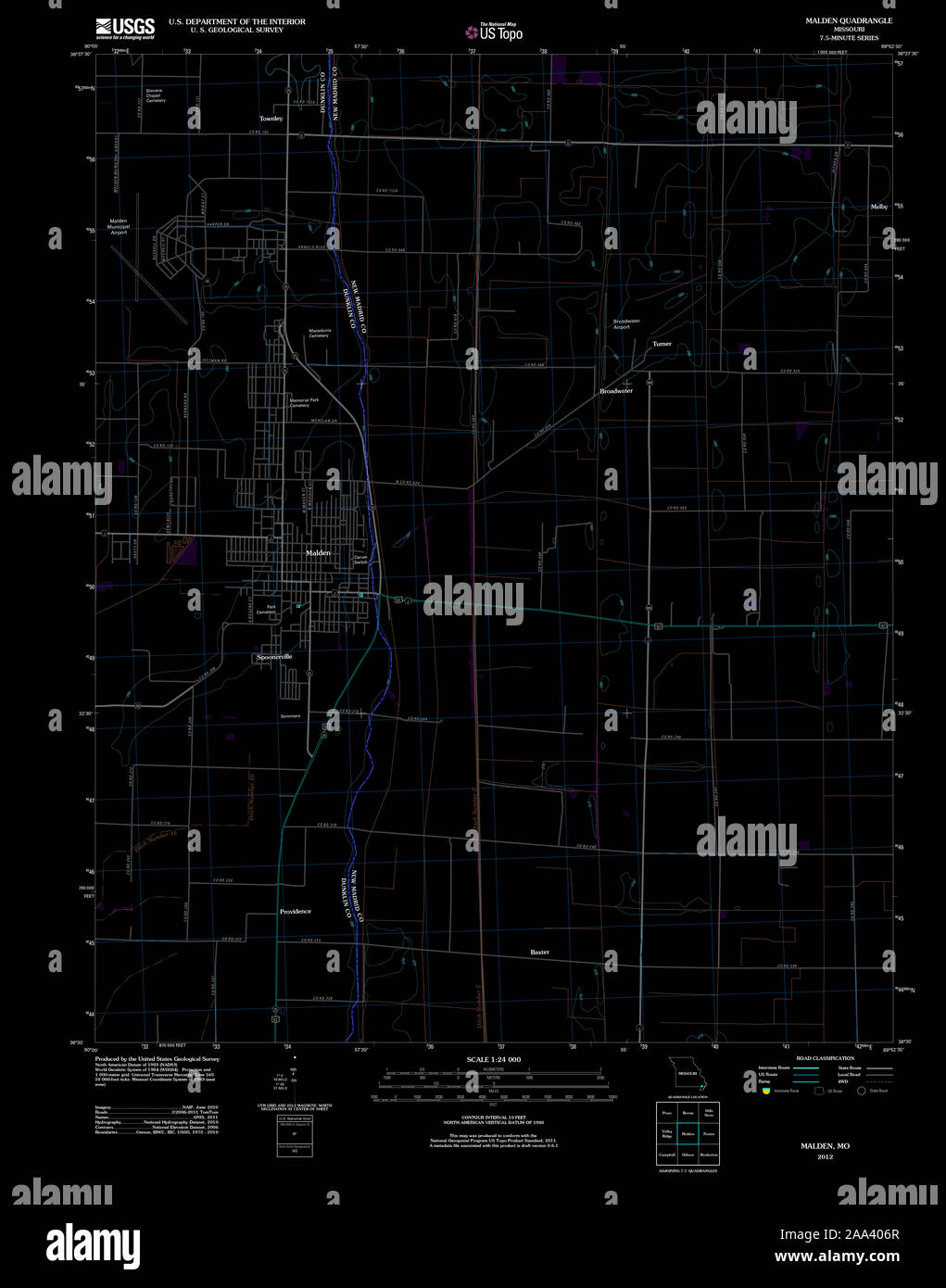 Map of malden missouri hi-res stock photography and images - Alamy