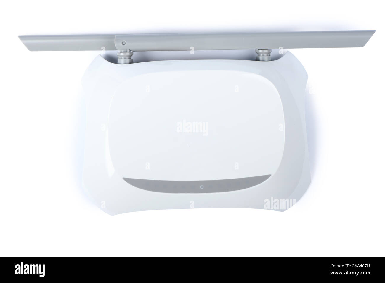 White WI-FI router with two antennas isolated on white background ...