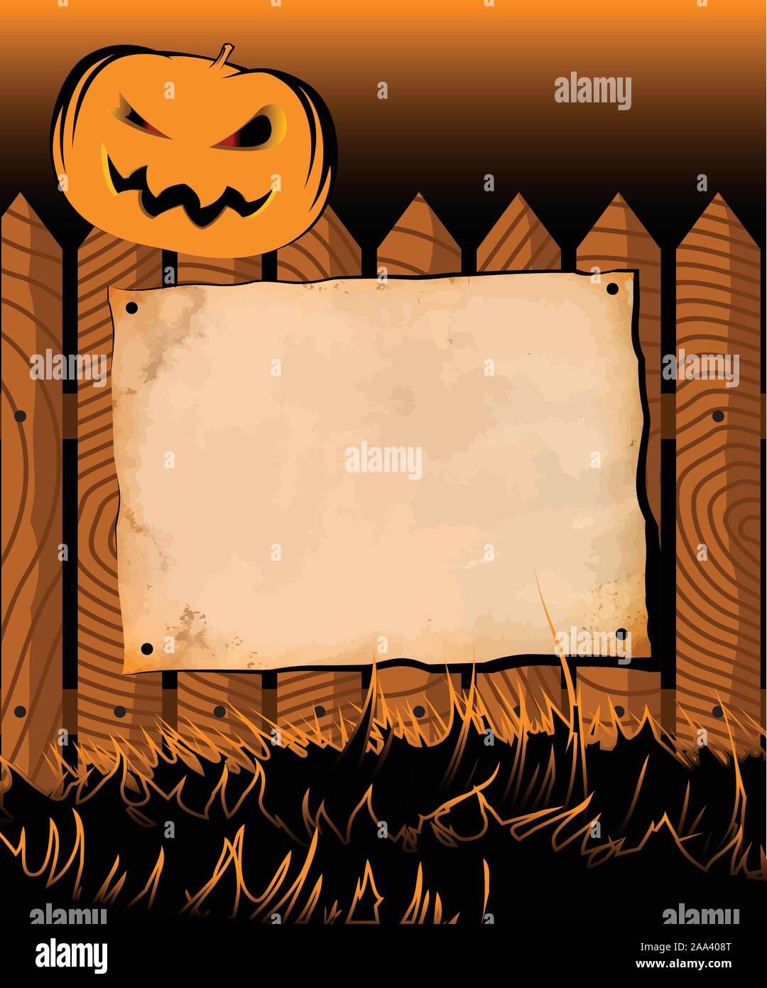 Halloween frame with poster and pumpkin Stock Vector Image & Art - Alamy