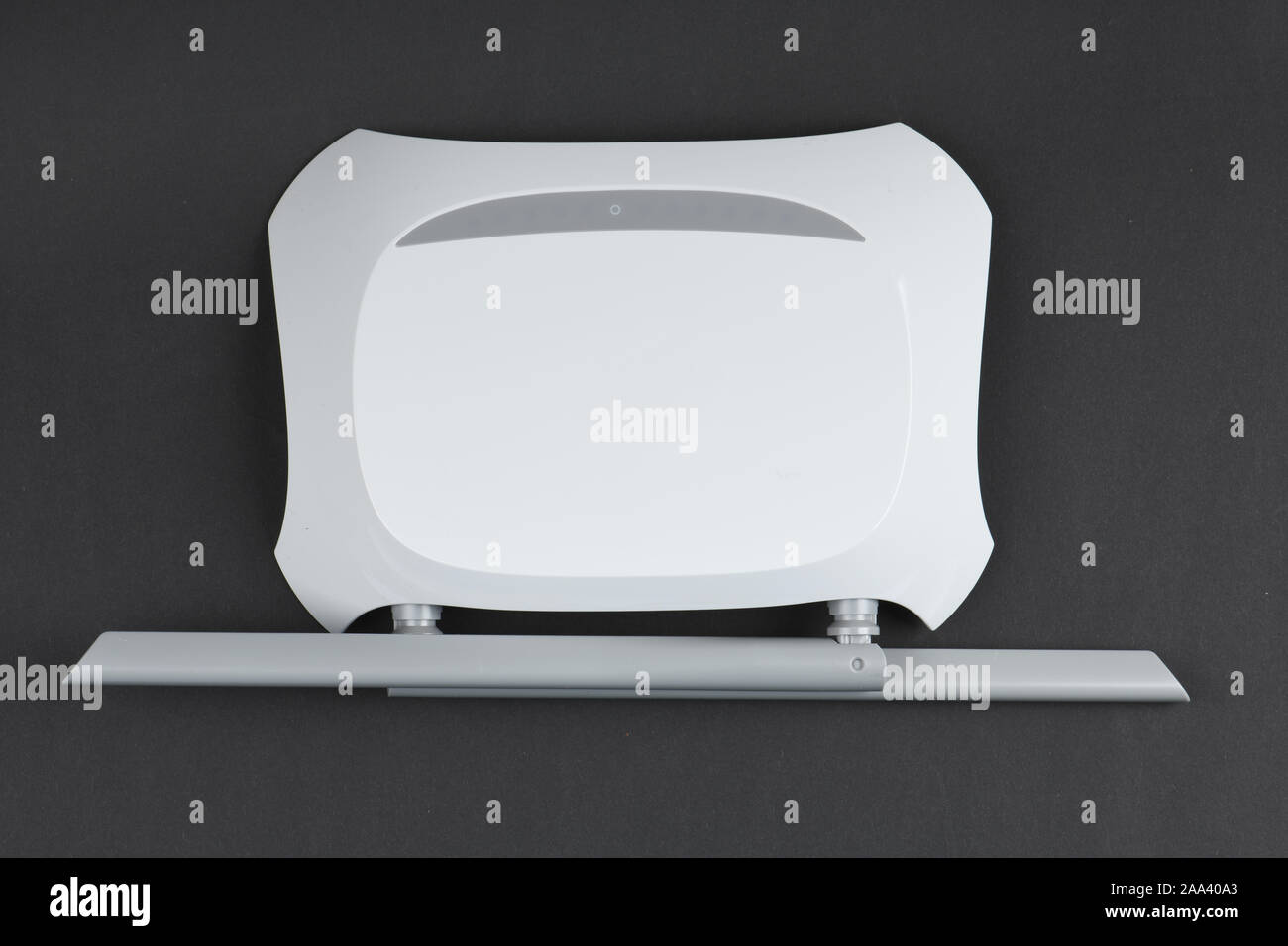 White WI-FI router with two antennas isolated on white background, High ...