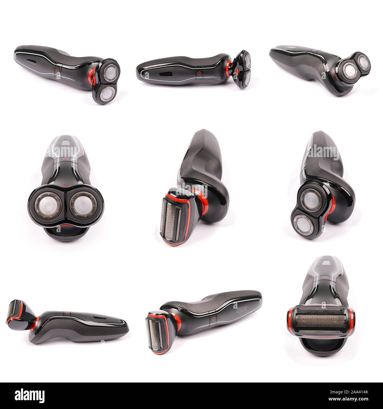 Caucasian man shaving electric shaver hi-res stock photography and ...