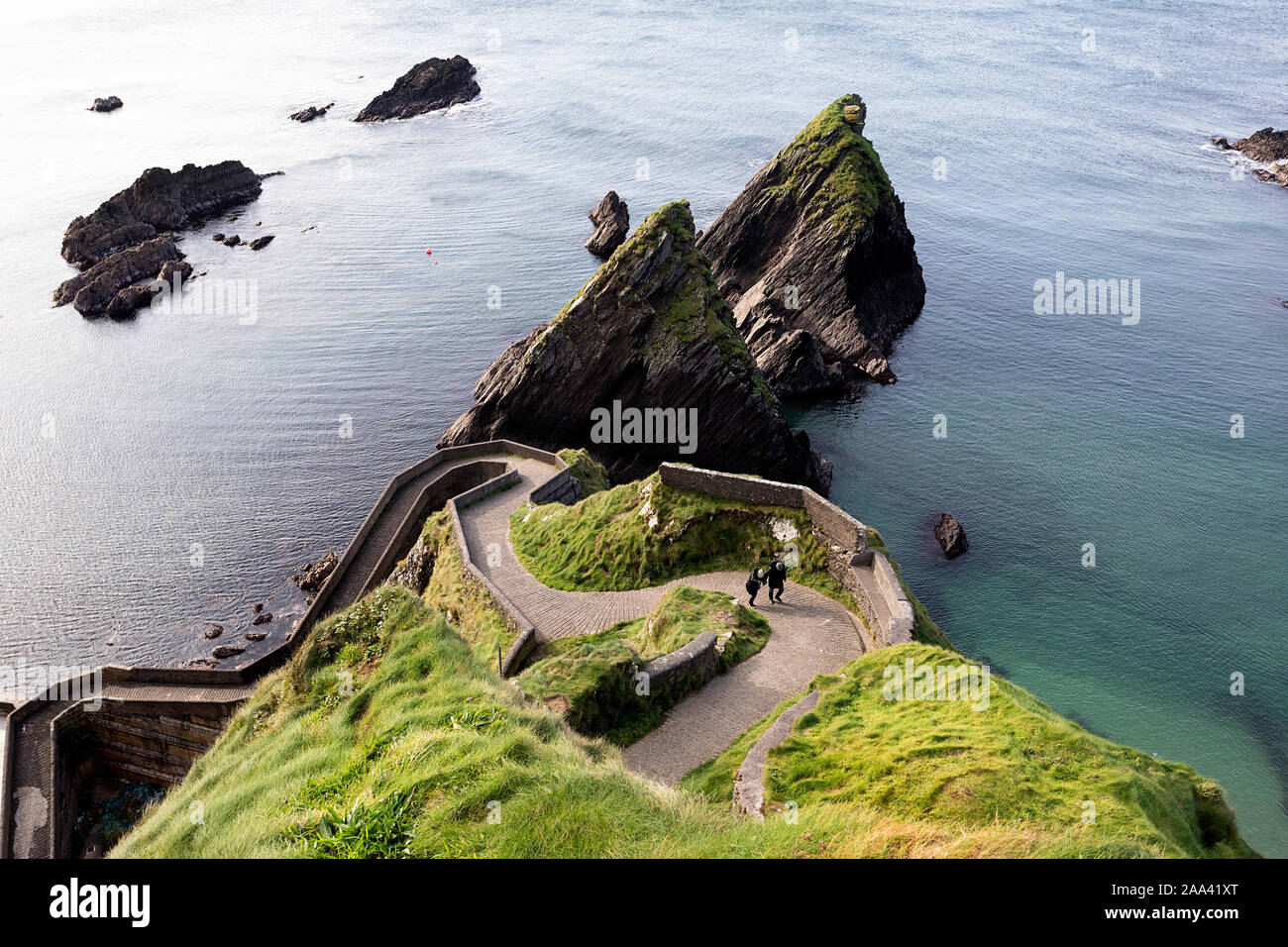 Windy road to Dunquin Harbor, Dunquin, County Kerry, Republic of ...