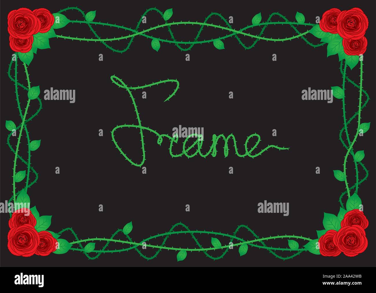 Rose border frame Stock Vector Image & Art - Alamy