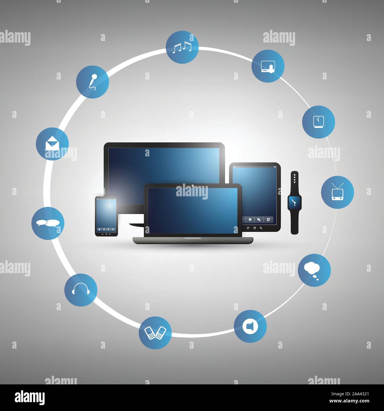 lCloud Computing, Wearable Technology, Digital Communication and Social Networking Concept ...