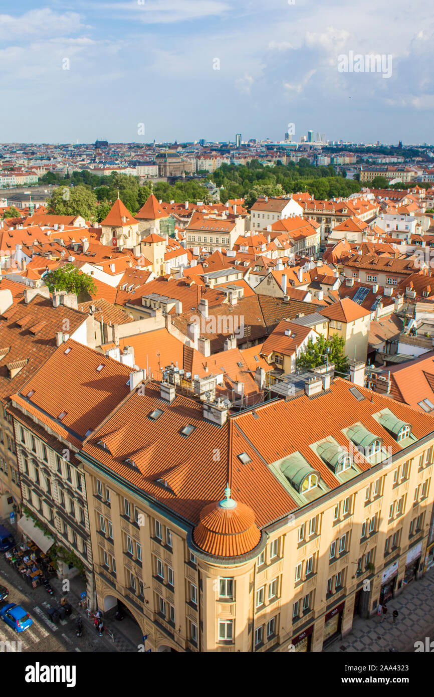 View of Prague from the tower of the Cathedral of St. Peter. Panorama ...