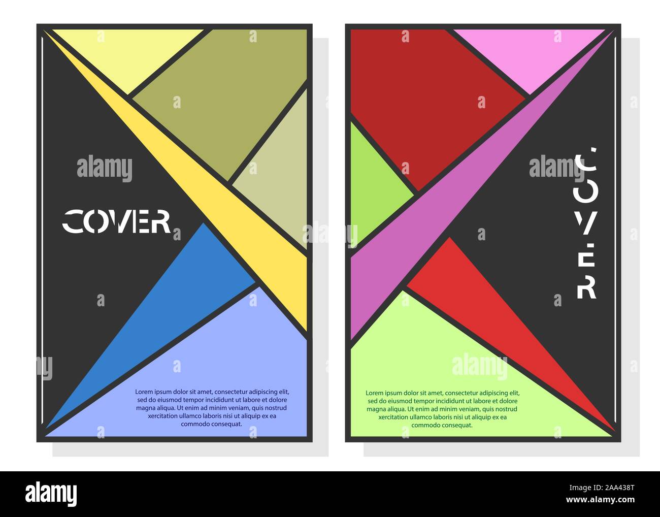 Editable design for the cover, A4 format. Geometric abstract background ...