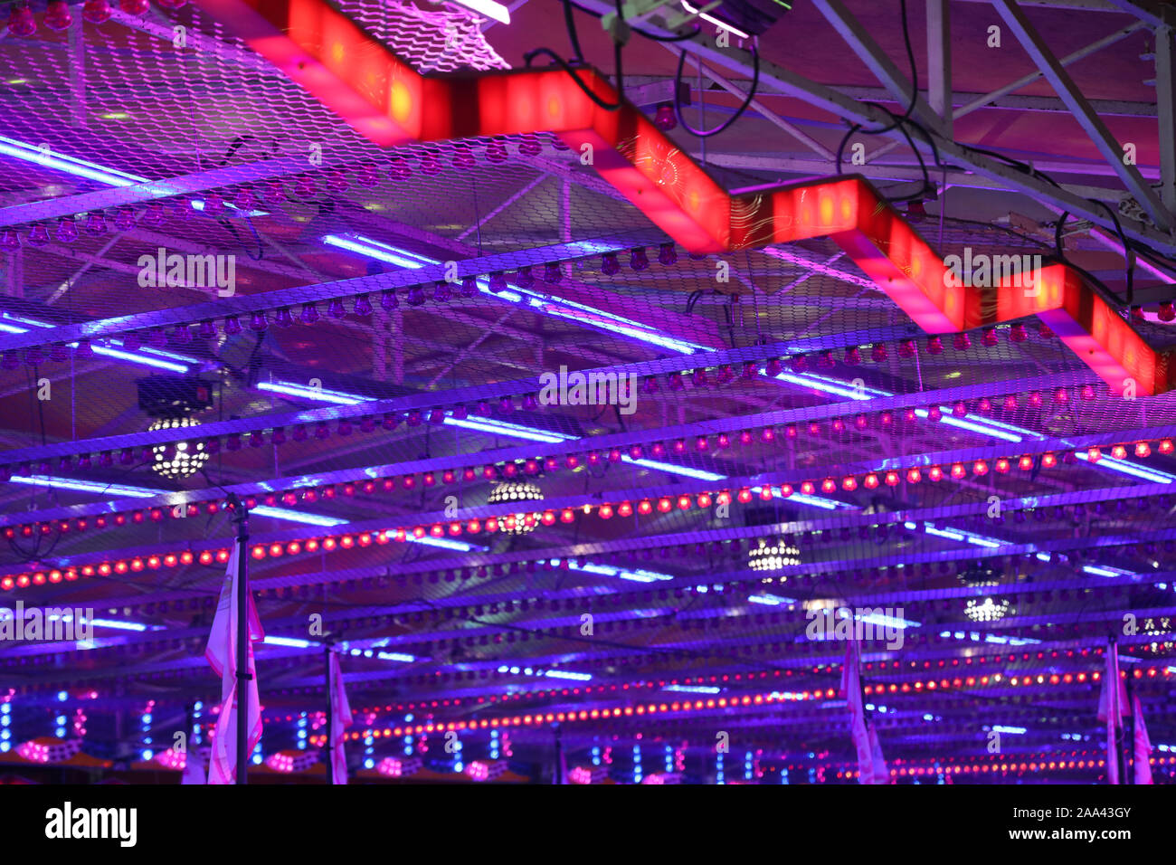 Fair Rides/ Lights. Fairground machinery. Illuminations. Fun fair ...