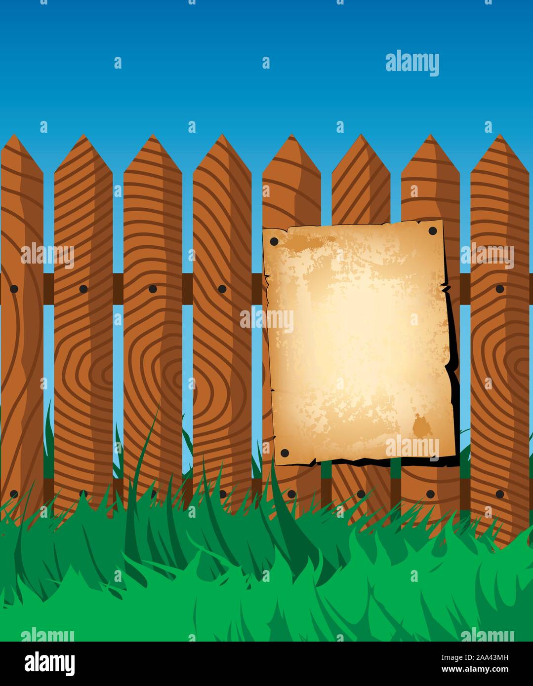 Aged poster on the fence Stock Vector Image & Art - Alamy