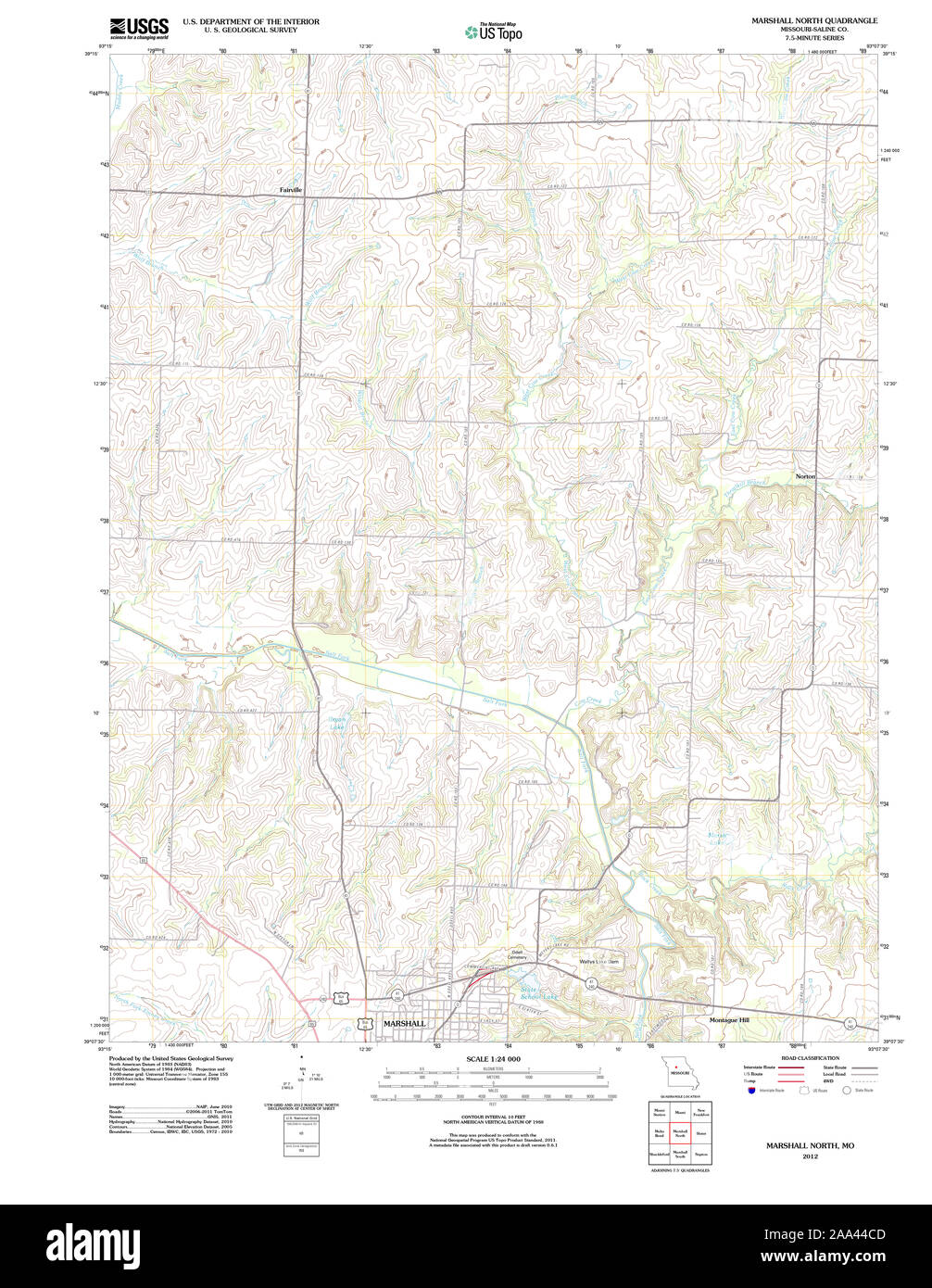 Map of marshall missouri Cut Out Stock Images & Pictures - Alamy