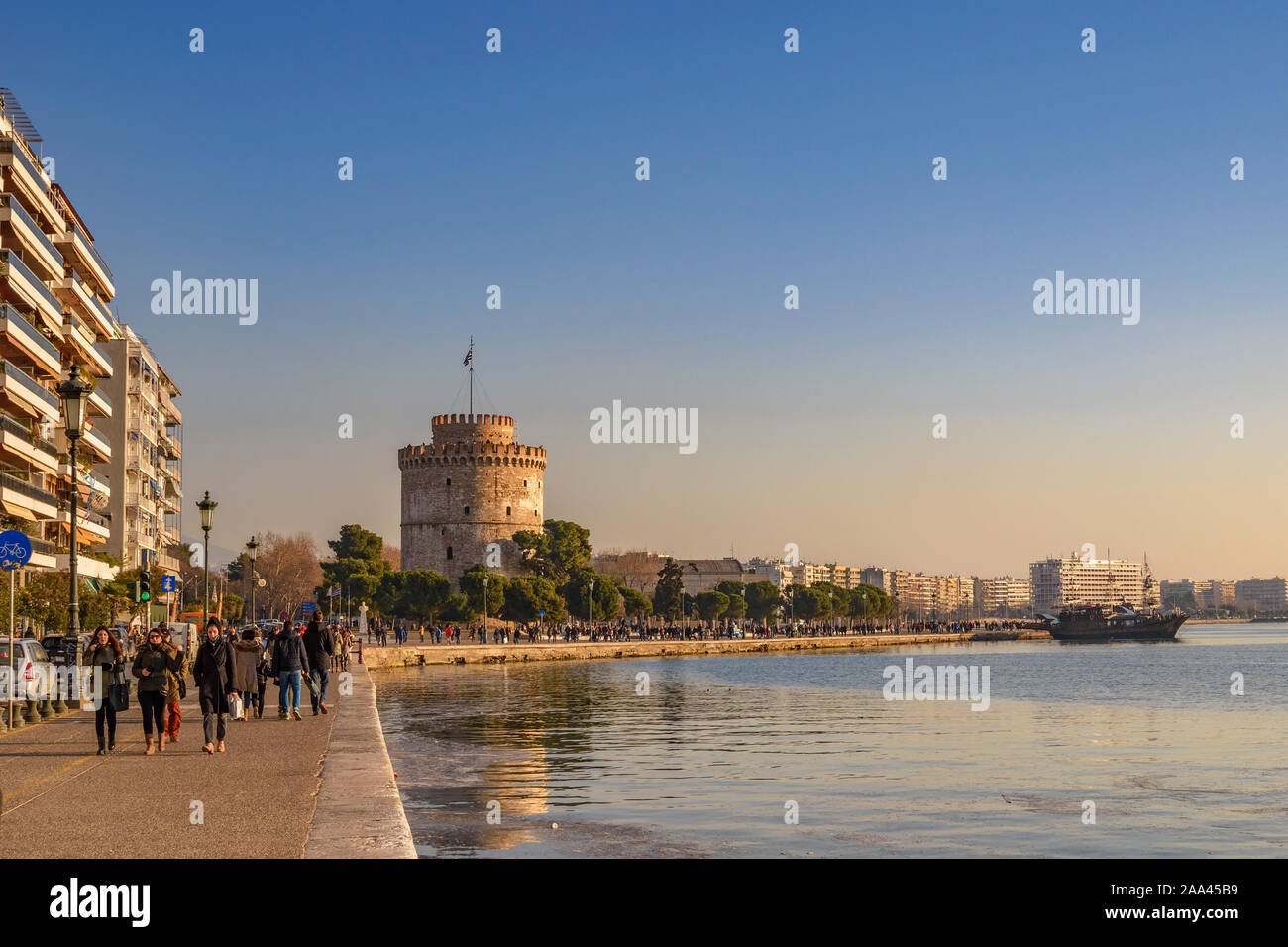 White tower in Thessaloniki. Its the 2nd largest city in Greece and the ...