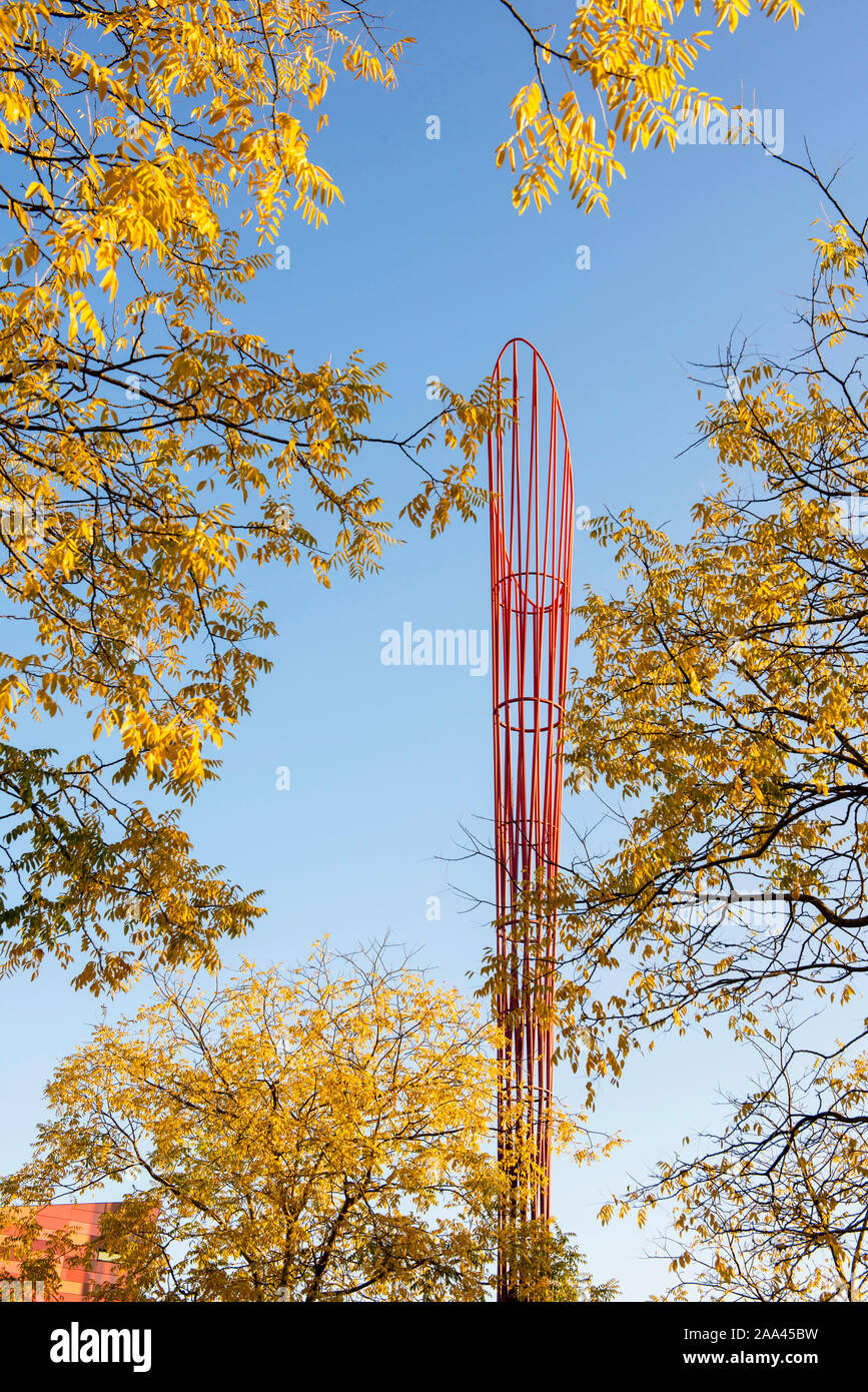Looking through autumn trees to the Aspire Sculpture at the Jubilee ...